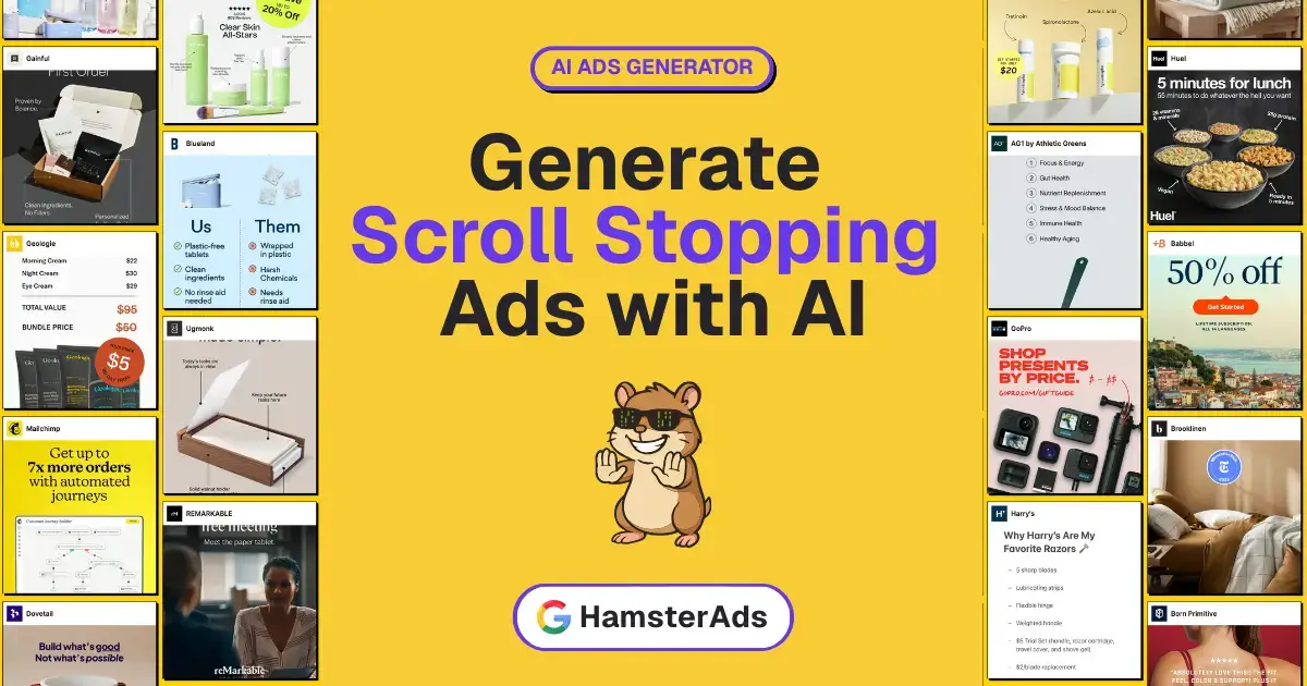 HamsterAds | AI Ad Generator: Create Stunning Ads Instantly